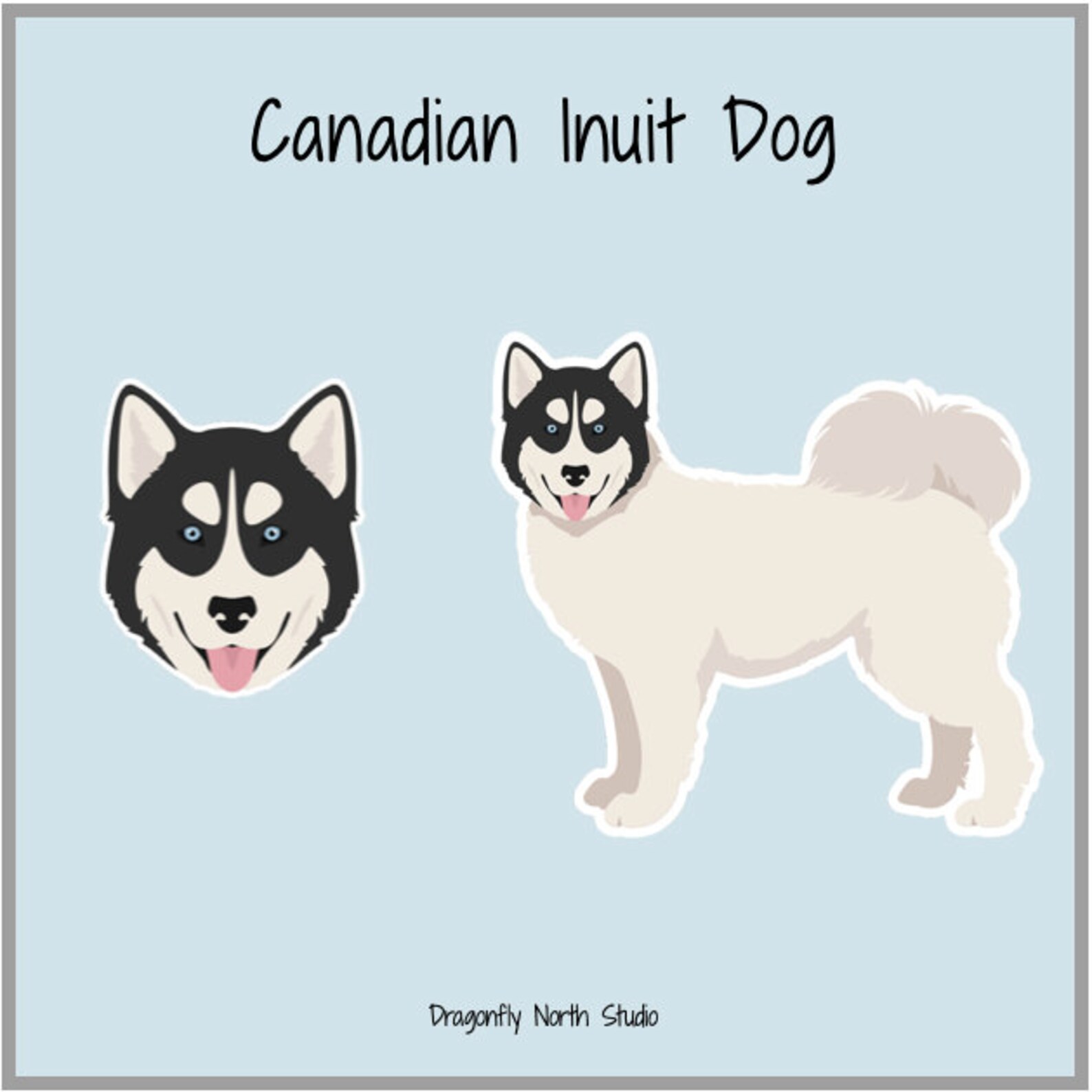Canadian Inuit Dog Vinyl Sticker Set | Etsy