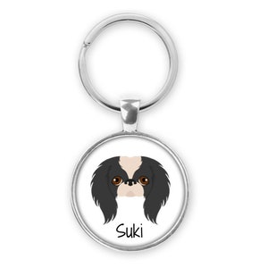 Japanese Chin Head Keychain Personalized - Etsy