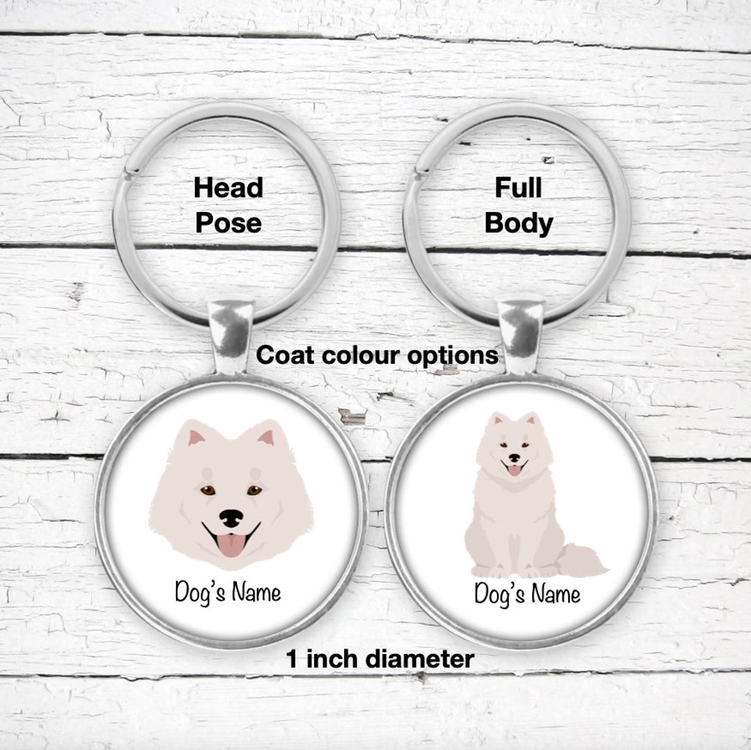 Samoyed Keychain Personalized - Etsy
