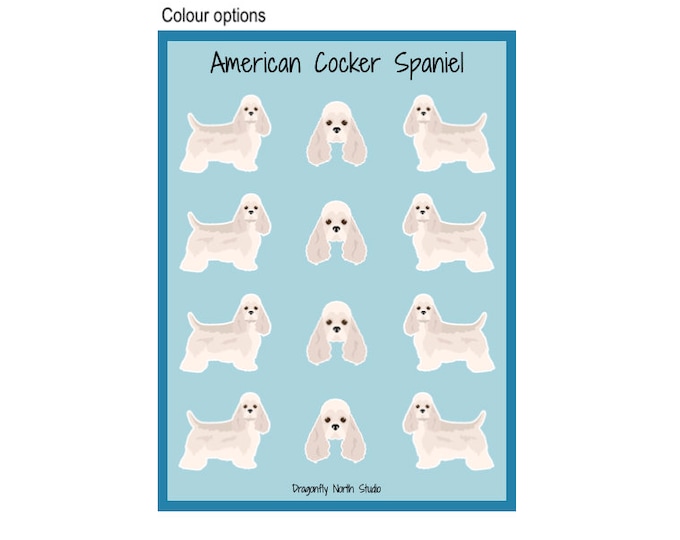 American Cocker Spaniel Sticker || Chibi Puppy Dog, Vinyl, Hand Drawn ...