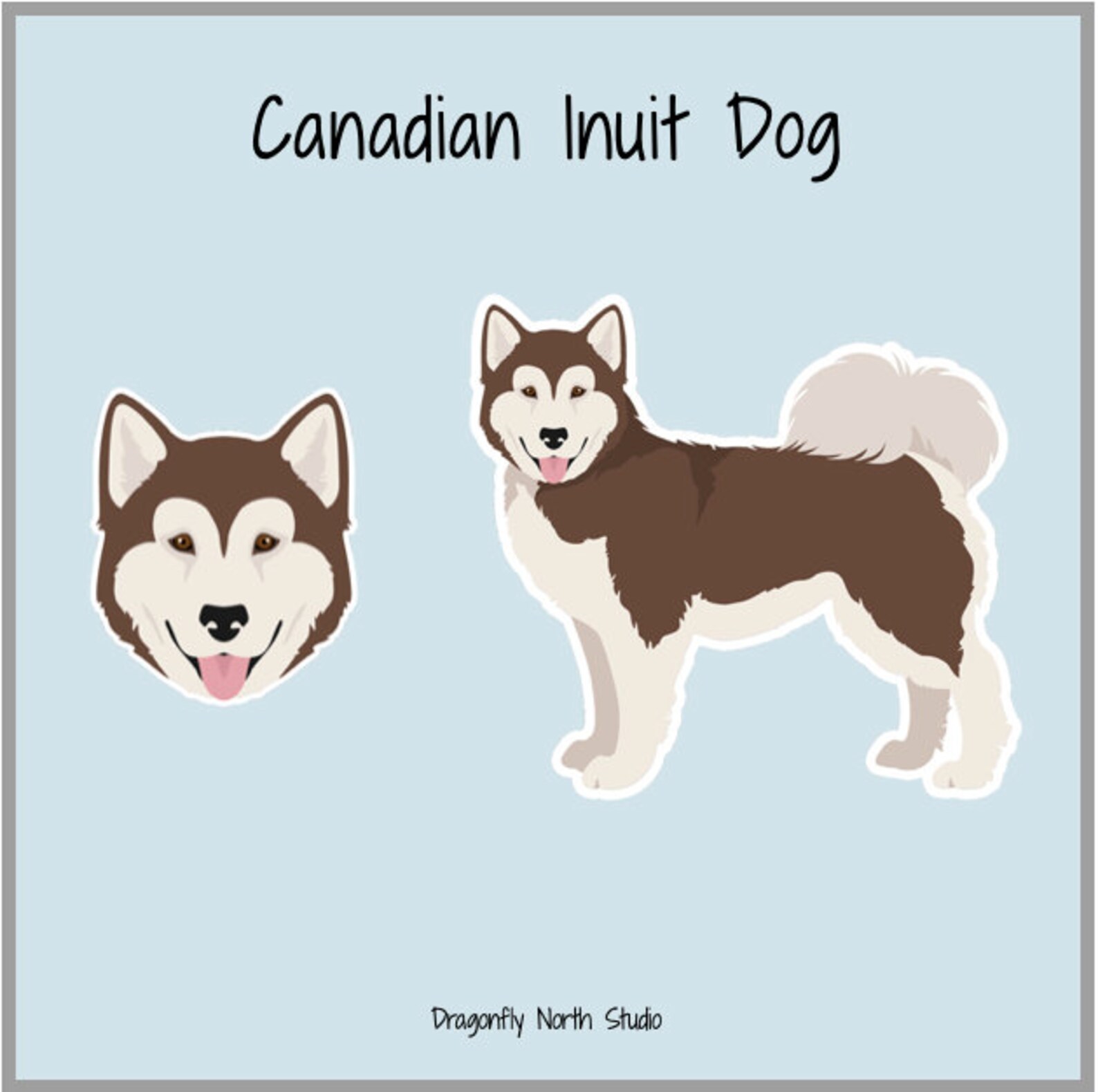 Canadian Inuit Dog Vinyl Sticker Set | Etsy