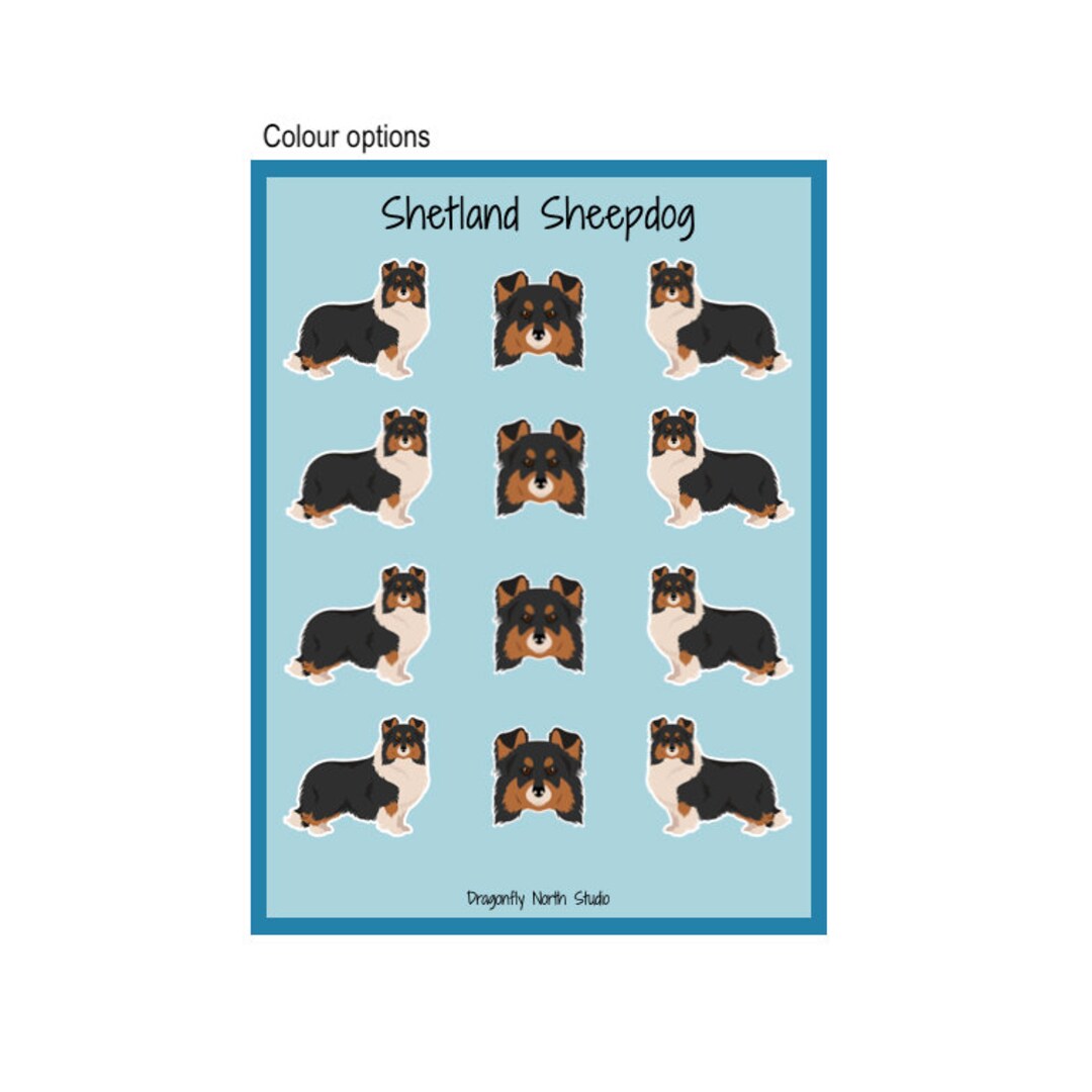Shetland Sheepdog Vinyl Sticker Sheet - Etsy