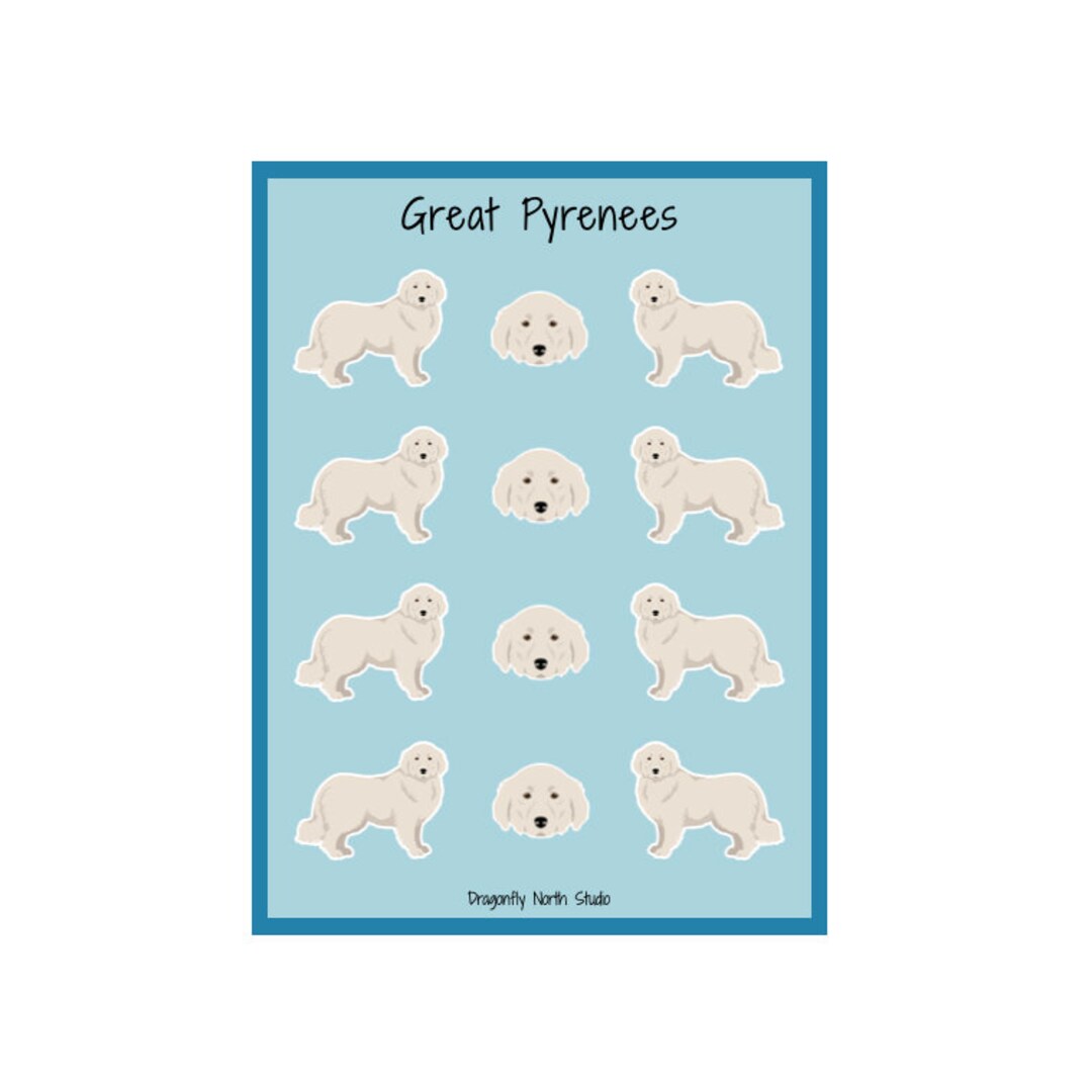 Great Pyrenees Vinyl Sticker Sheet - Etsy