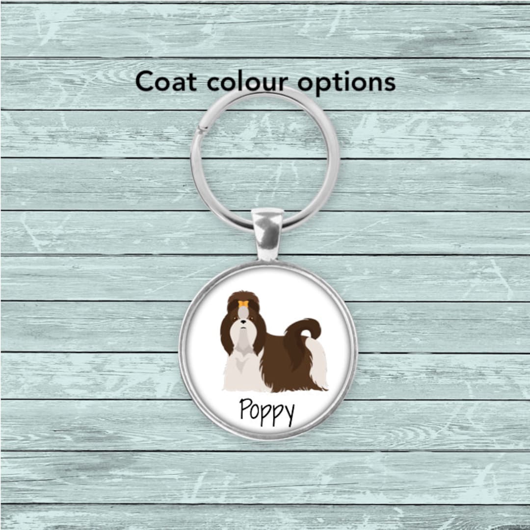 Shih Tzu Keychain Personalized - Etsy