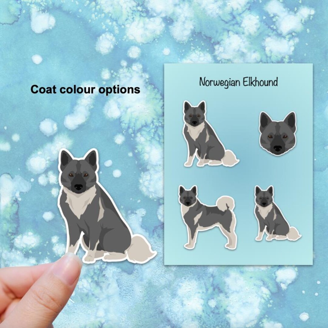 Norwegian Elkhound Vinyl Sticker Sheet - Etsy