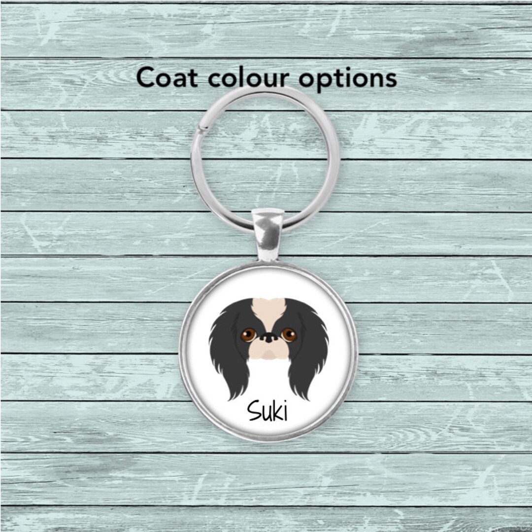 Japanese Chin Head Keychain Personalized - Etsy