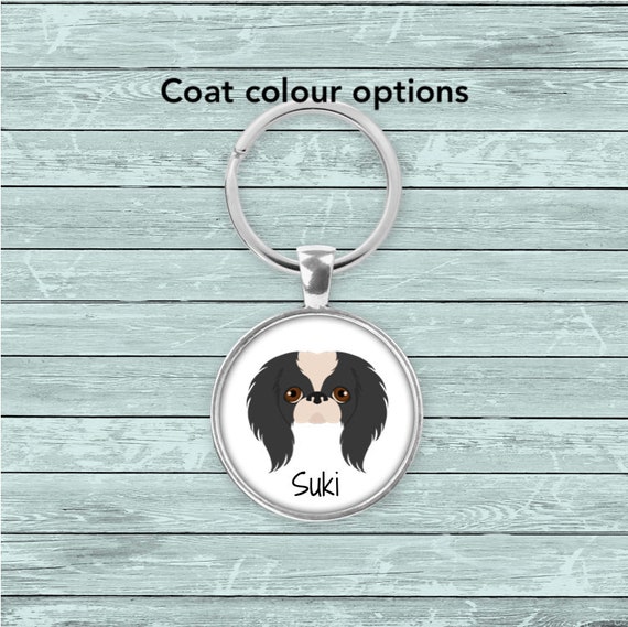 Japanese Chin Head Keychain Personalized - Etsy