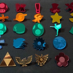 Super Smash Bros Ultimate Melee Fighter Icon Engraved Mirror Acrylic ...