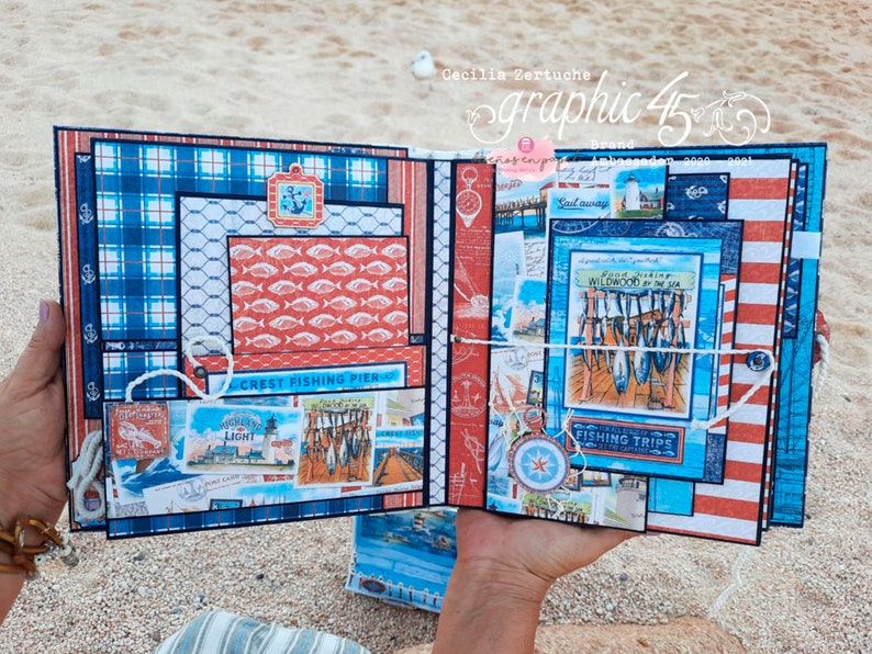 Mini-album Tutorial | Graphic 45 Catch of the Day | Scrapbooking ...