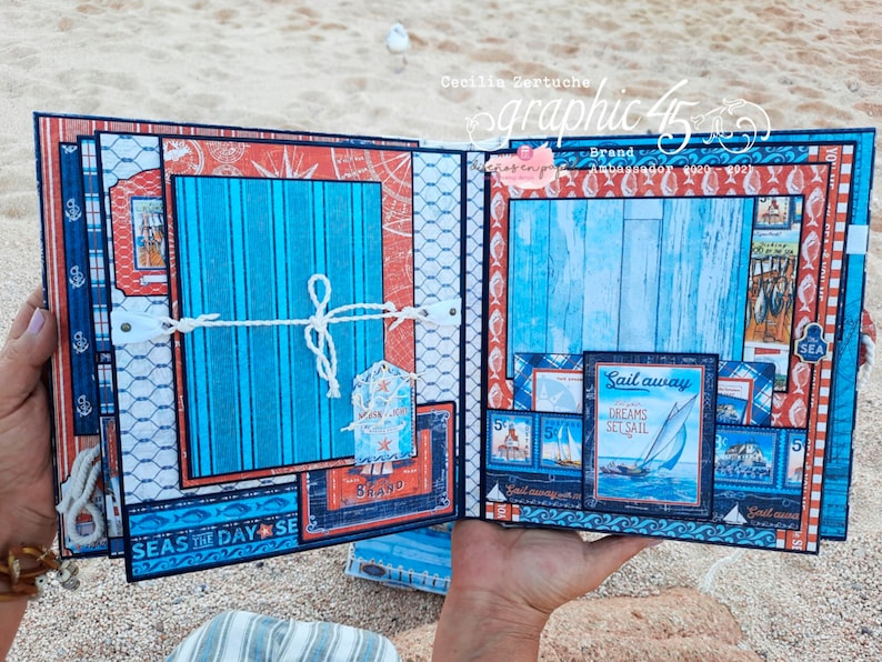Mini-album Tutorial | Graphic 45 Catch of the Day | Scrapbooking ...