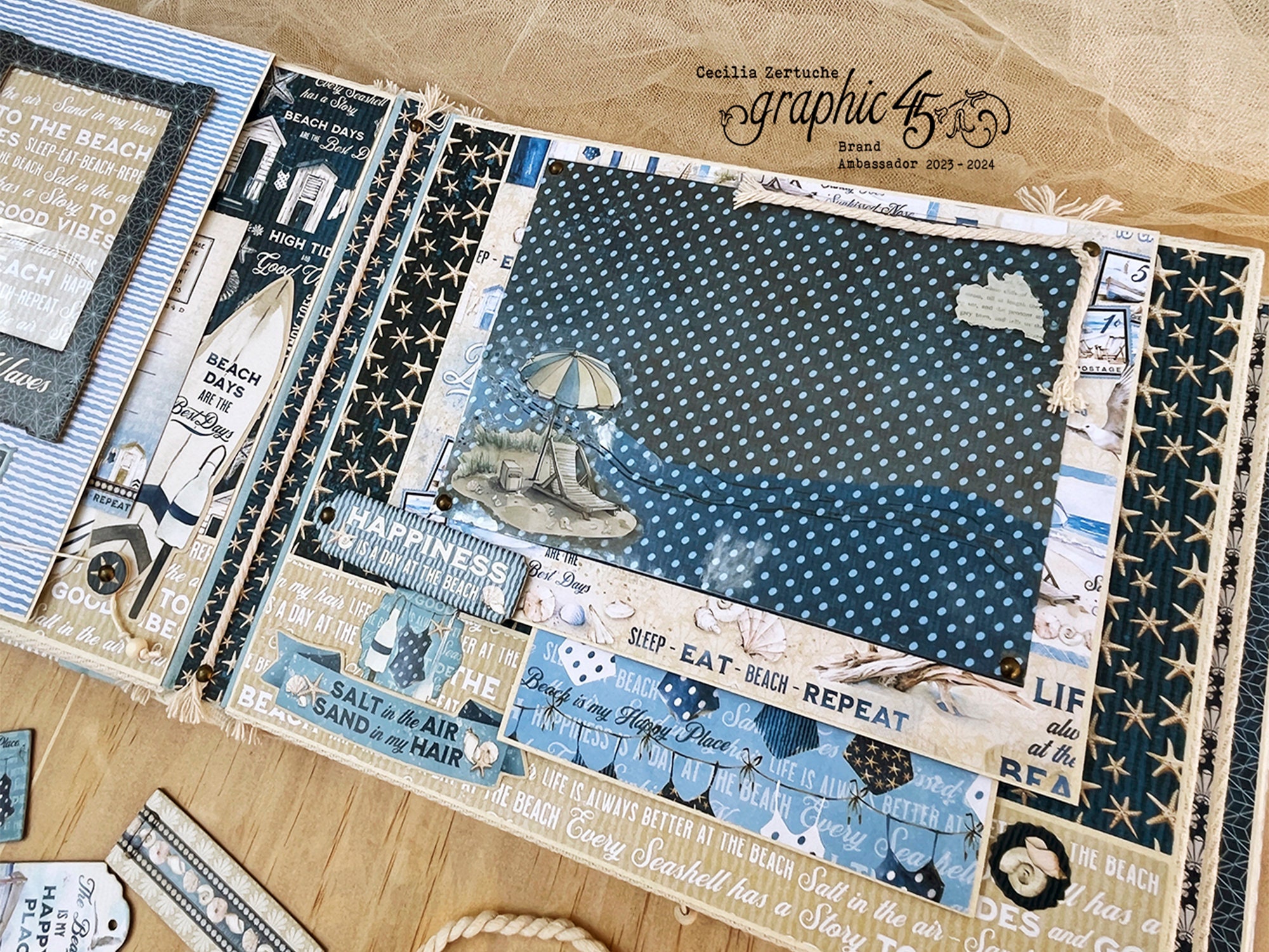 The Beach is Calling | Graphic 45. Beach Themed Album Tutorial. Summer ...