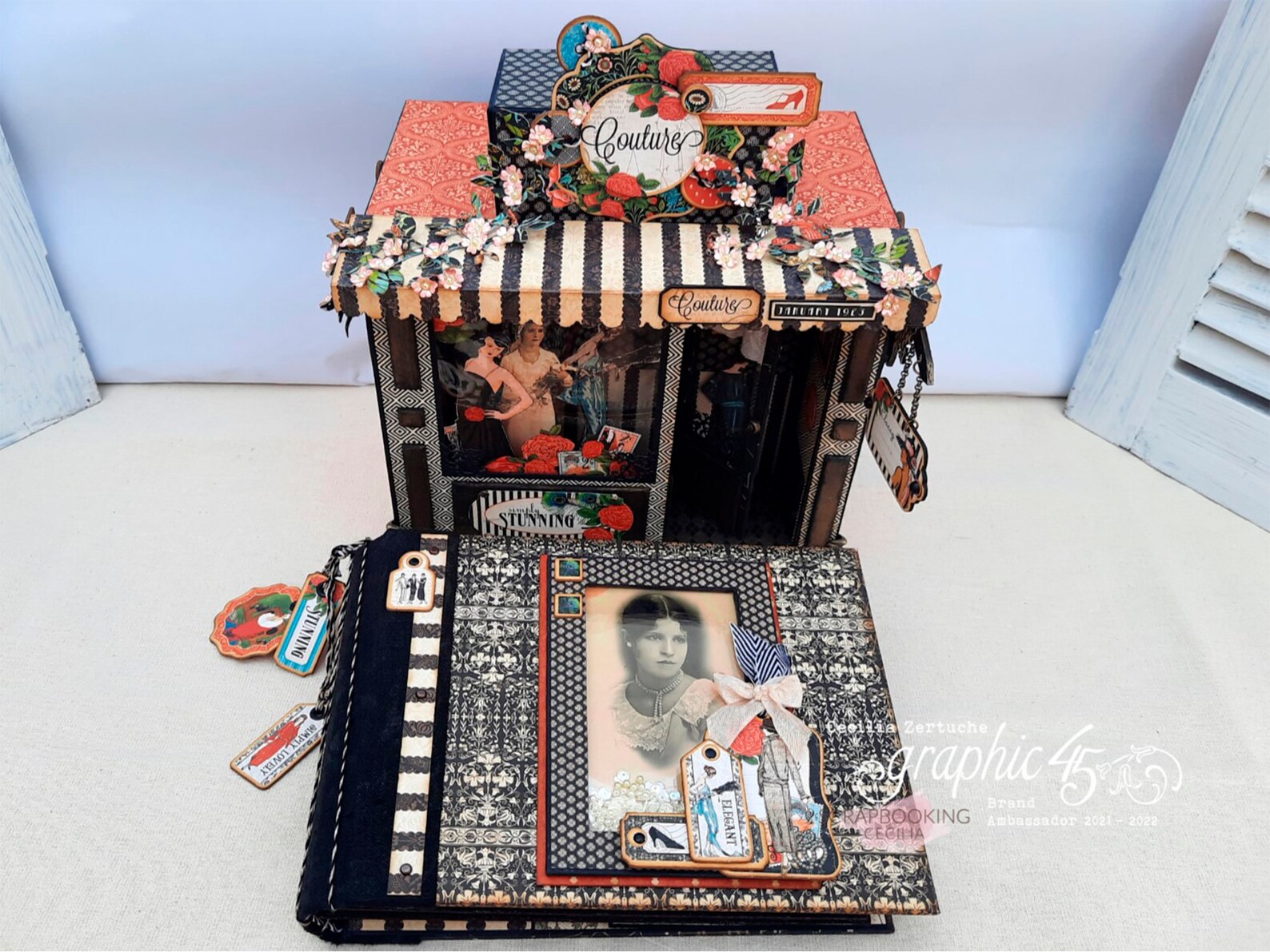 Mini-album and Shop Tutorial, Graphic 45 Couture Shop and Album ...