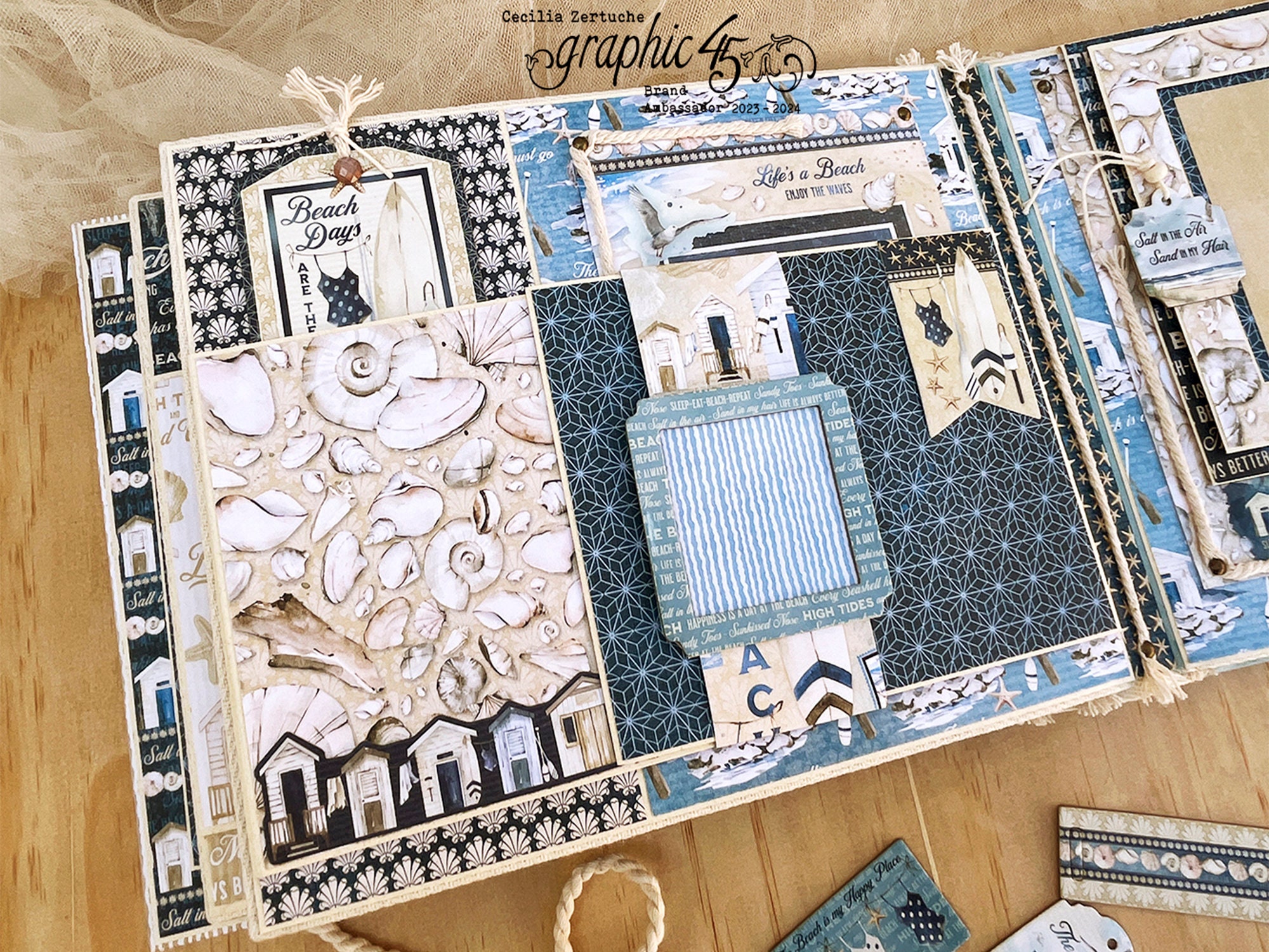 The Beach is Calling | Graphic 45. Beach Themed Album Tutorial. Summer ...