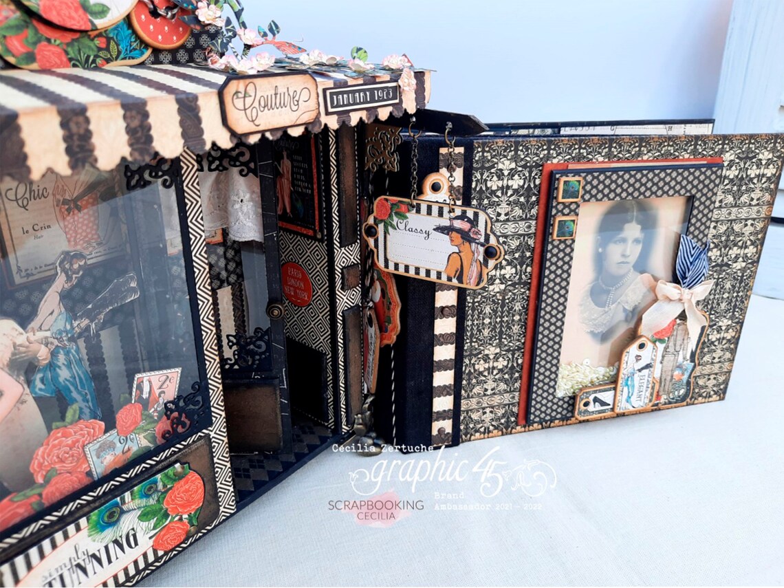 Mini-album and Shop Tutorial, Graphic 45 Couture Shop and Album ...