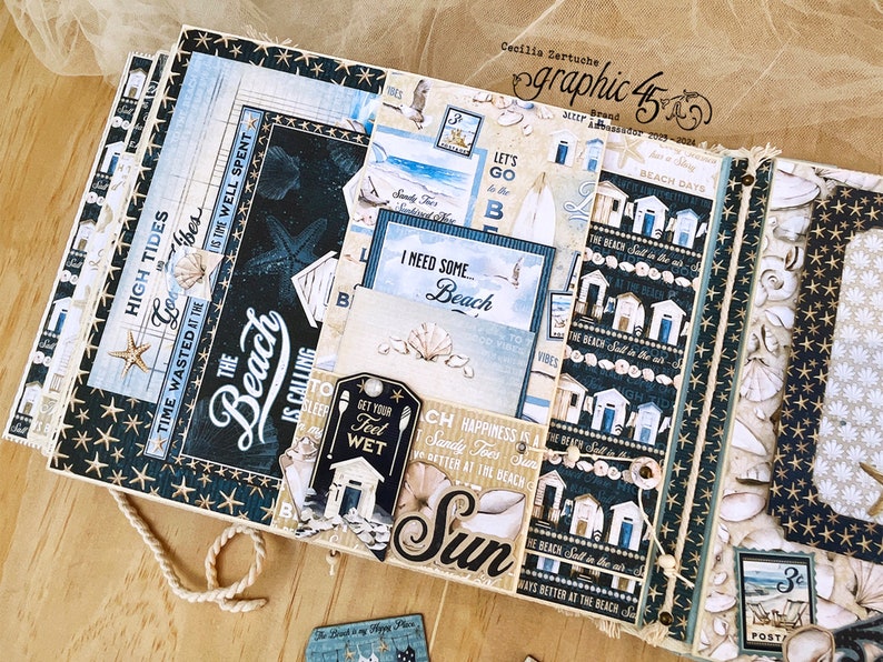 The Beach is Calling | Graphic 45. Beach Themed Album Tutorial. Summer ...