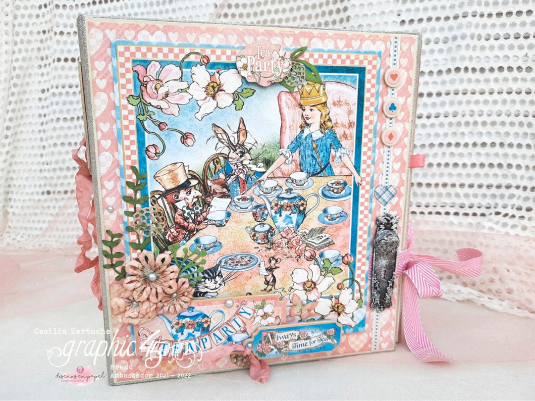 Mini Album Tutorial Alice's Tea Party Graphic 45 Scrapbooking Cecilia ...