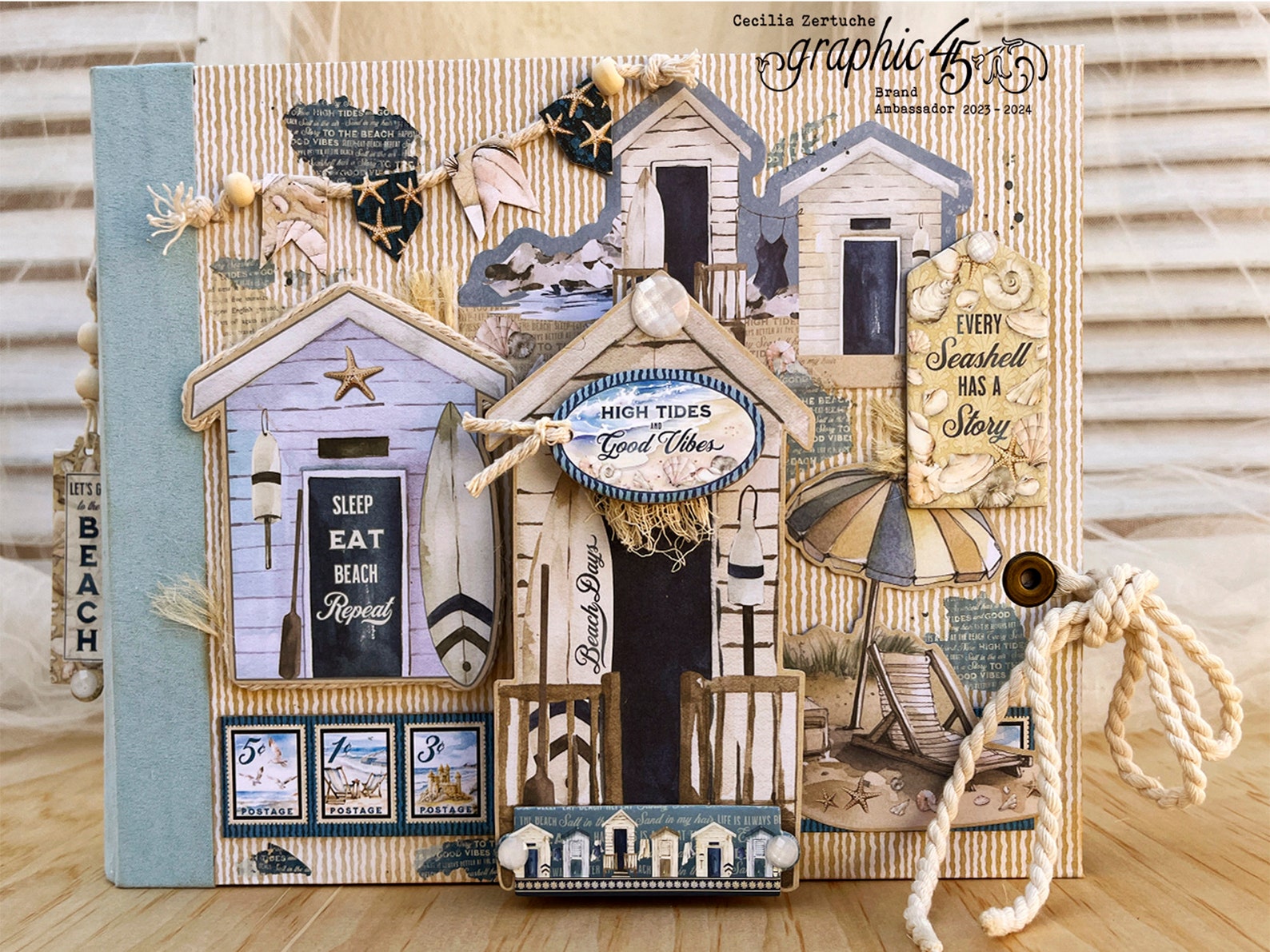 The Beach is Calling | Graphic 45. Beach Themed Album Tutorial. Summer ...