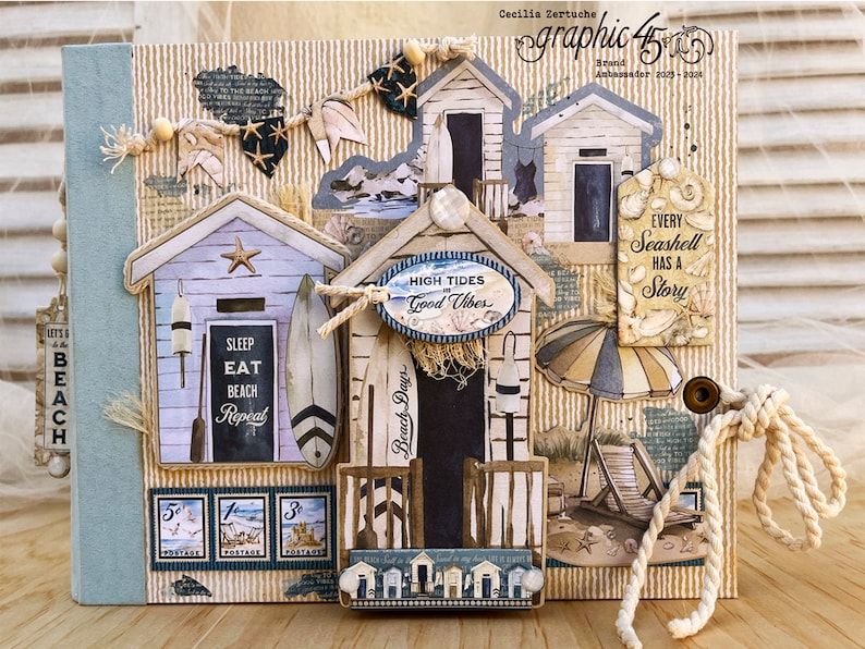 The Beach is Calling | Graphic 45. Beach Themed Album Tutorial. Summer ...