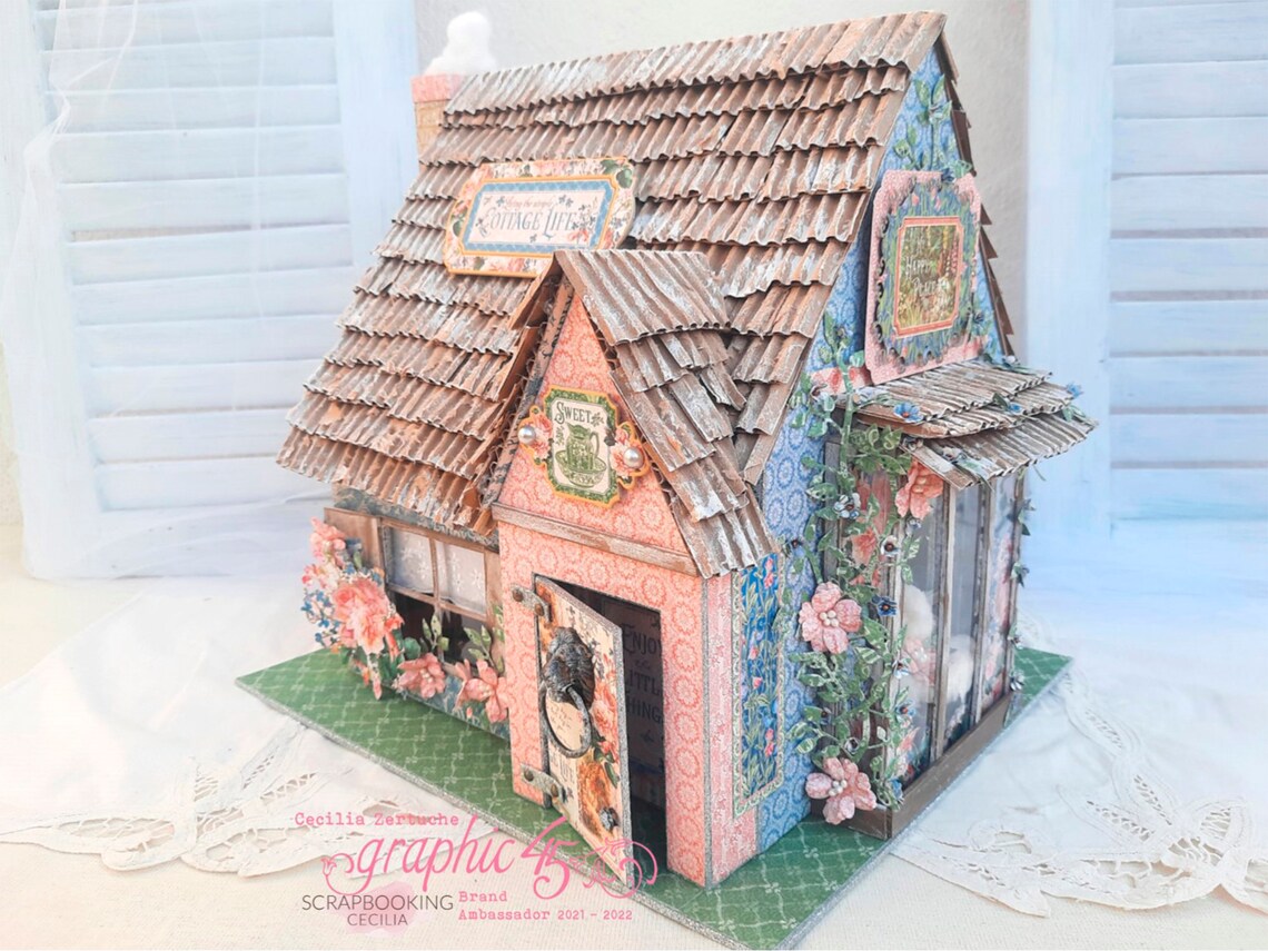 Scrapbook VIDEO TUTORIAL. Graphic 45 Cottage Life. A House - Etsy