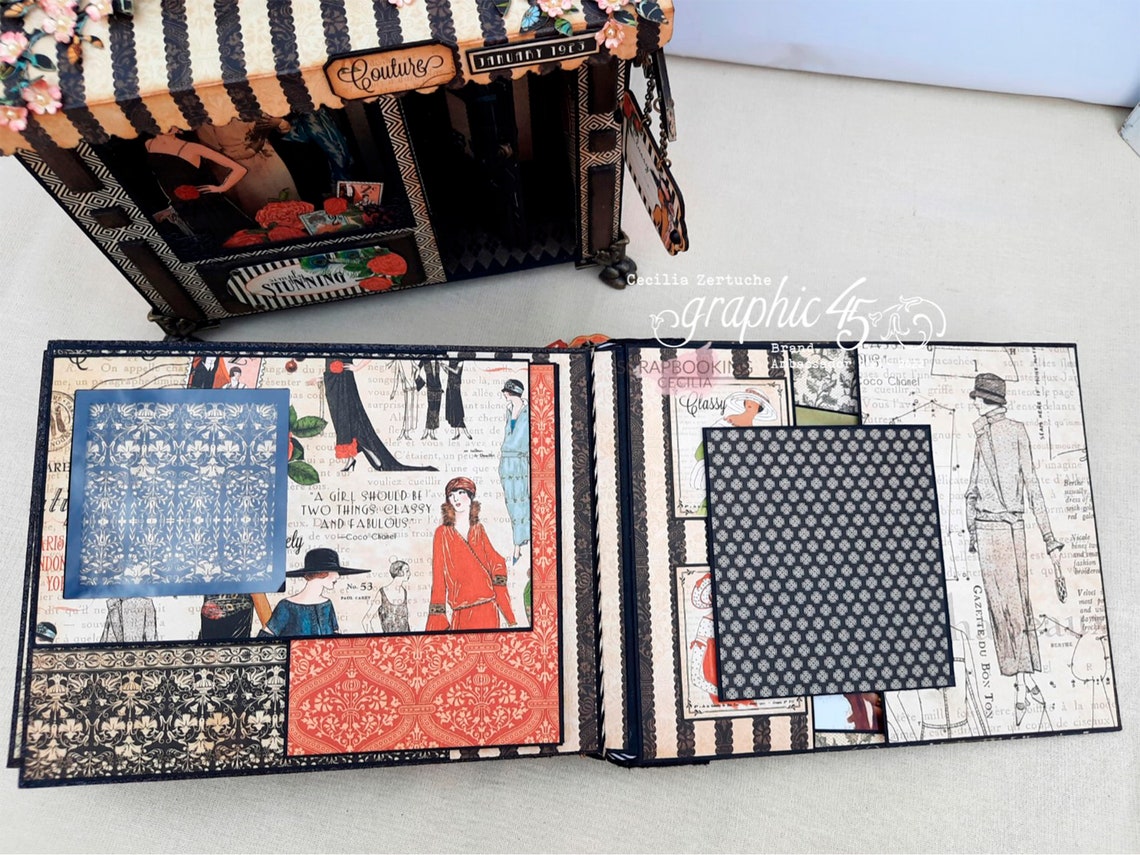 Mini-album and Shop Tutorial, Graphic 45 Couture Shop and Album ...
