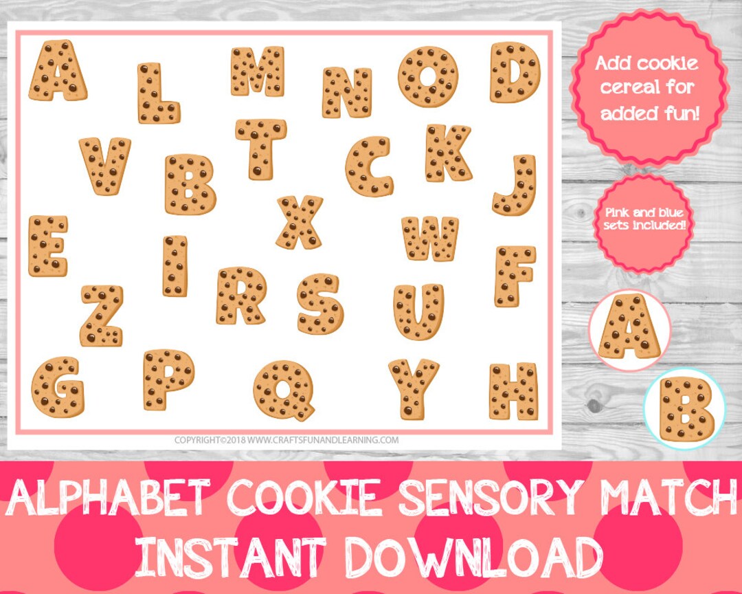 Alphabet Cookie Sensory Match, Alphabet Cookie Sensory Look and Find ...