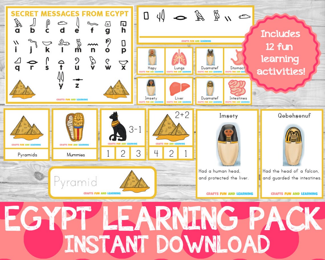 Egypt Learning Pack Egypt Preschool Pack - Etsy