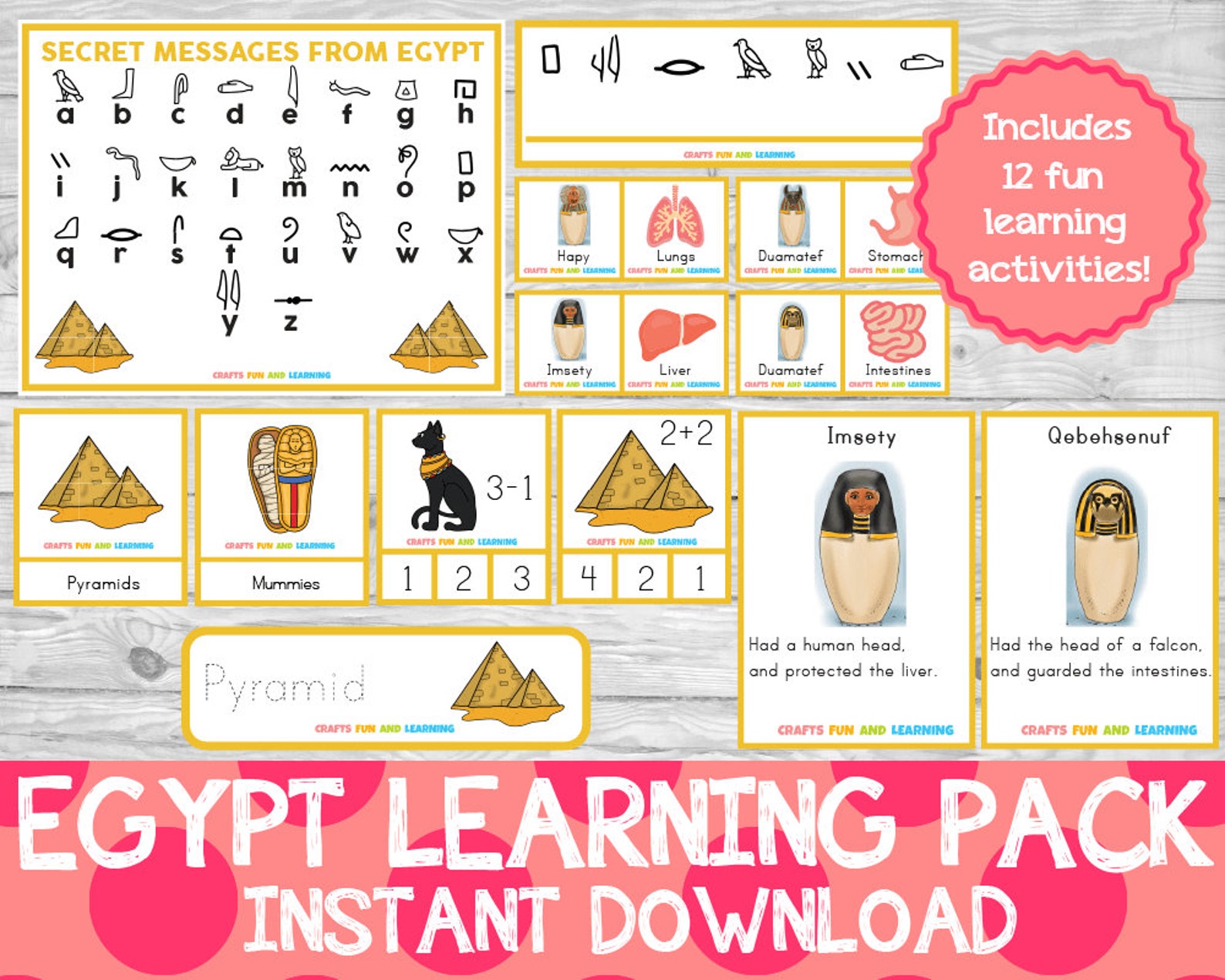 Egypt Learning Pack, Egypt Preschool Pack - Etsy
