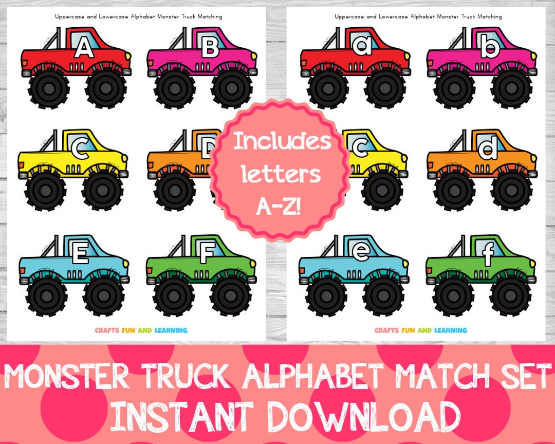 Monster Truck Alphabet Match - Etsy