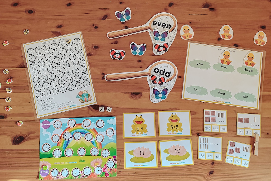 Spring First and Second Grade Learning Pack Math and Literacy - Etsy