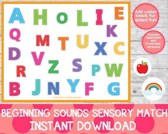 Beginning Sounds Sensory Match Alphabet Look and Find | Etsy