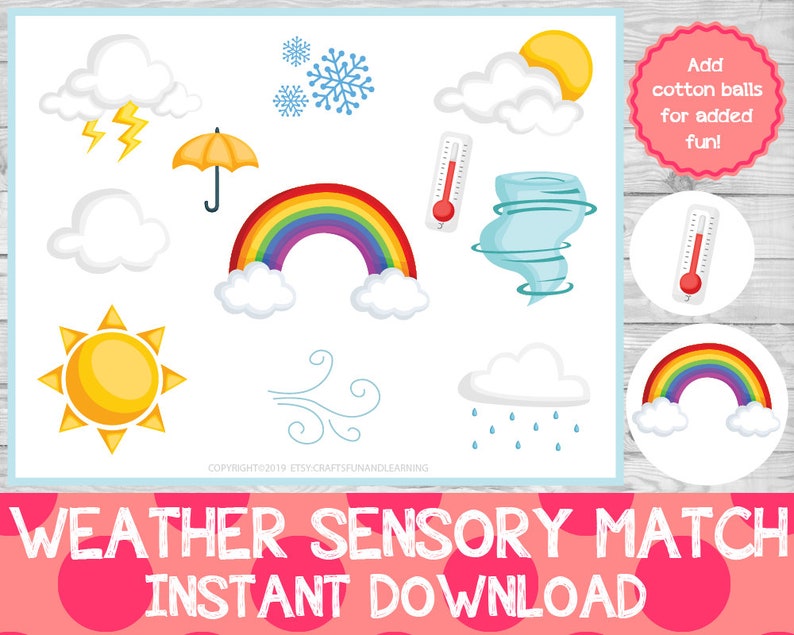 Weather Sensory Match Sensory Look and Find - Etsy