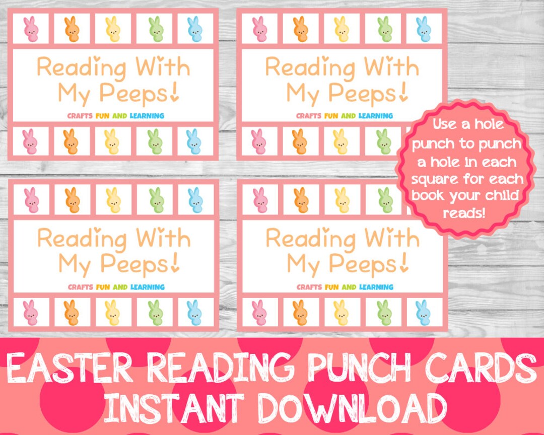 Easter Reading Punch Cards - Etsy