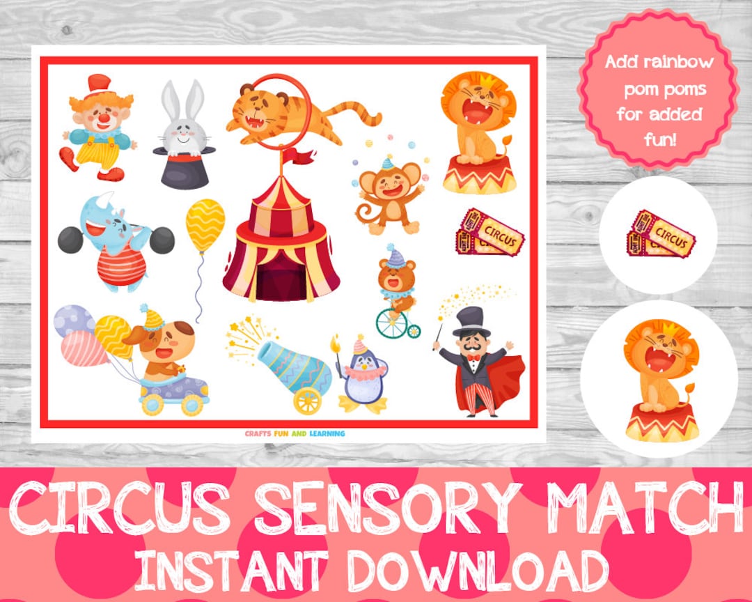 Circus Sensory Match, Circus Sensory Look and Find, Sensory Look and ...