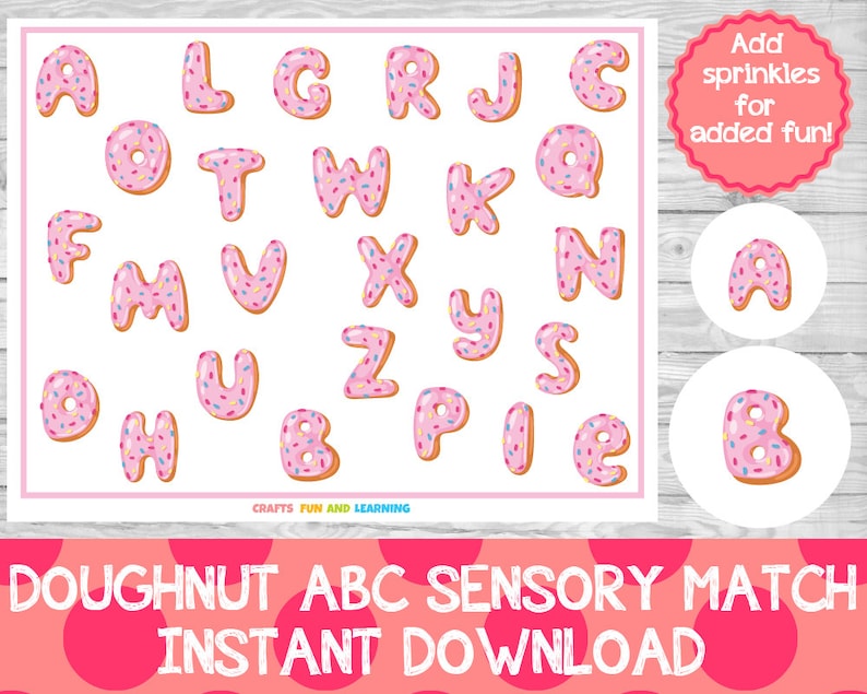 Doughnut ABC Sensory Match, Doughnut Sensory Look and Find - Etsy