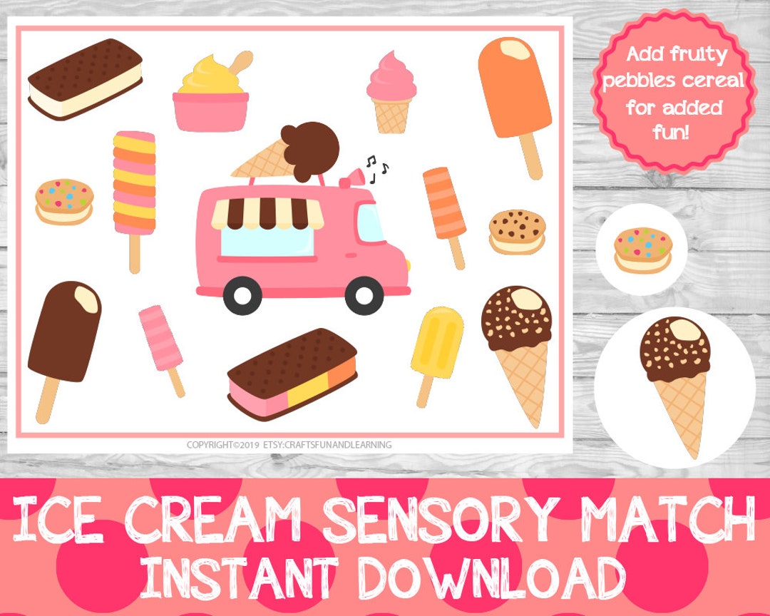 Ice Cream Sensory Match, Ice Cream Sensory Look and Find, Sensory Look ...