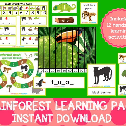 Rainforest Early Years Activity Pack Phonics & Math - Etsy Canada