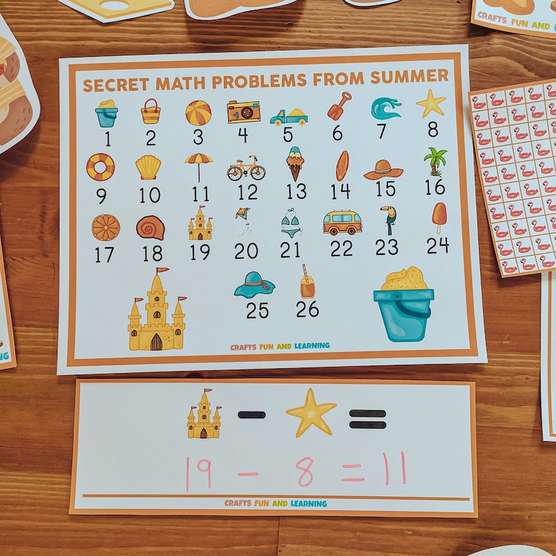 Summer First and Second Grade Learning Pack Math and Literacy - Etsy