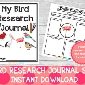 Bird Research Journal Set, My Bird Field Journal, Bird Learning Pack ...