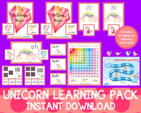 Unicorn Learning Pack | Etsy
