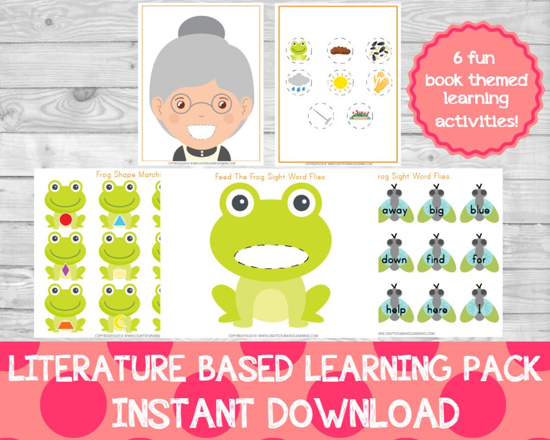Literature Based Learning Pack, Preschool Pack, Learning Printable ...