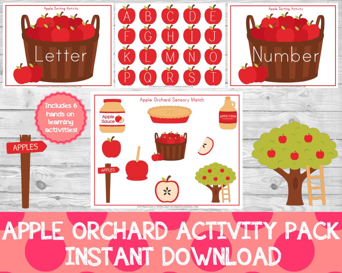 Apple Orchard Activity Pack Apple Preschool Pack Apple - Etsy