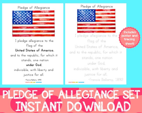 Pledge of Allegiance Set | Etsy