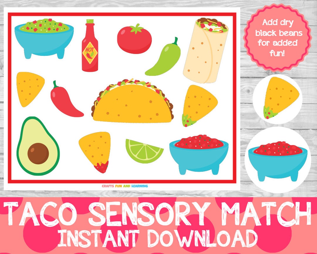 Taco Sensory Match, Sensory Look and Find - Etsy