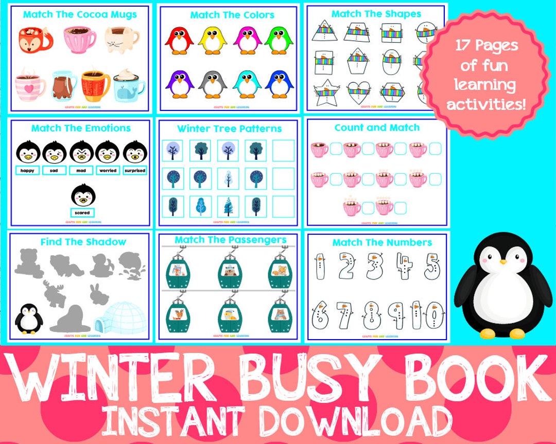 Winter Busy Book, Toddler Learning Binder, Busy Book - Etsy