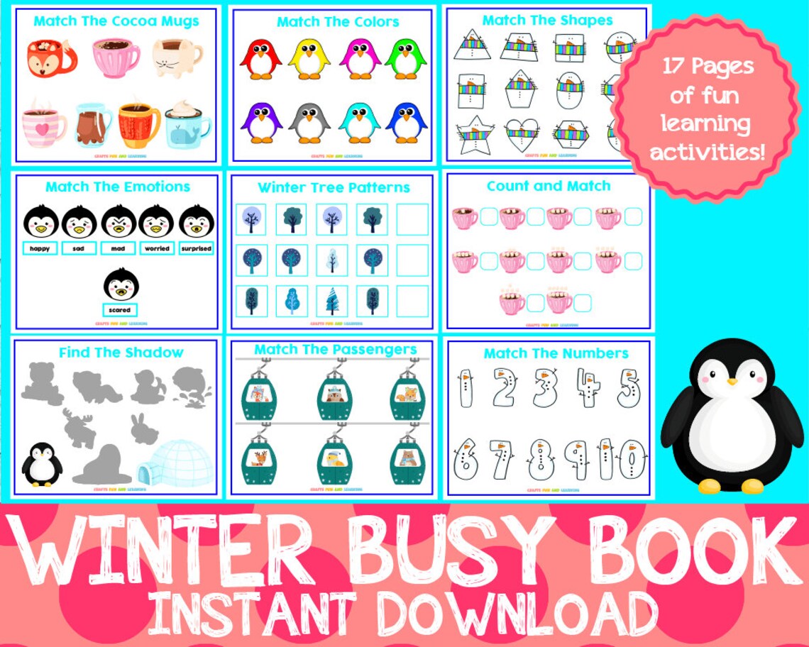 Winter Toddler Learning Binder, Busy Book (digital Download) - Etsy