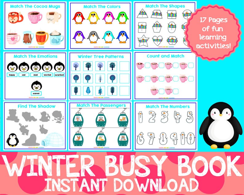 Winter Toddler Learning Binder, Busy Book (digital Download) - Etsy