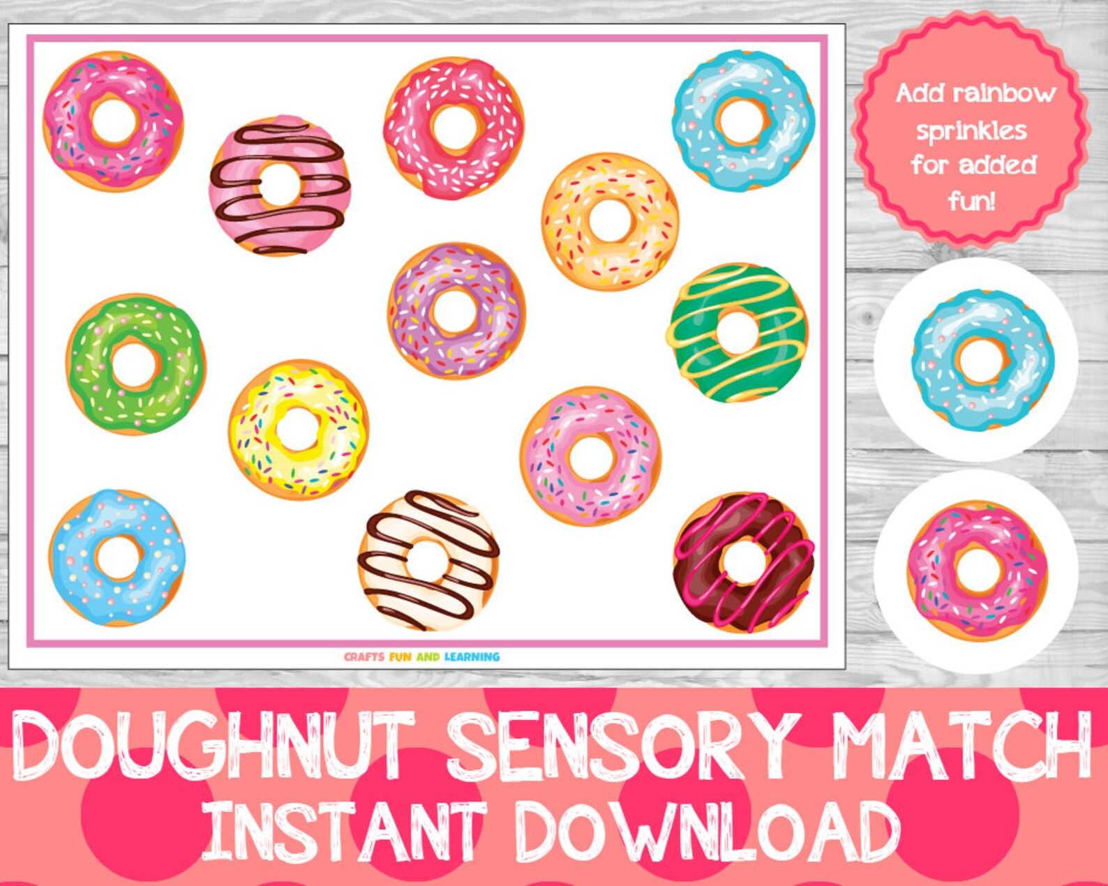 Doughnut Sensory Match, Sensory Look and Find - Etsy