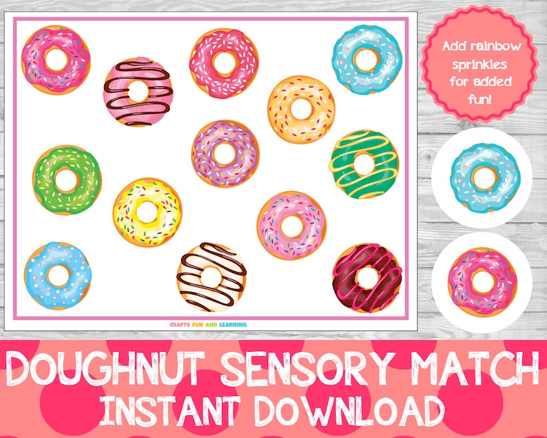 Doughnut Sensory Match, Sensory Look and Find - Etsy