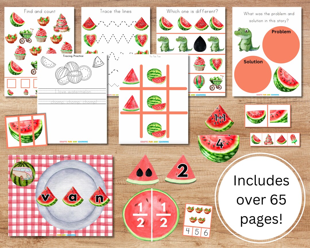 Watermelon Themed Learning Pack - Etsy