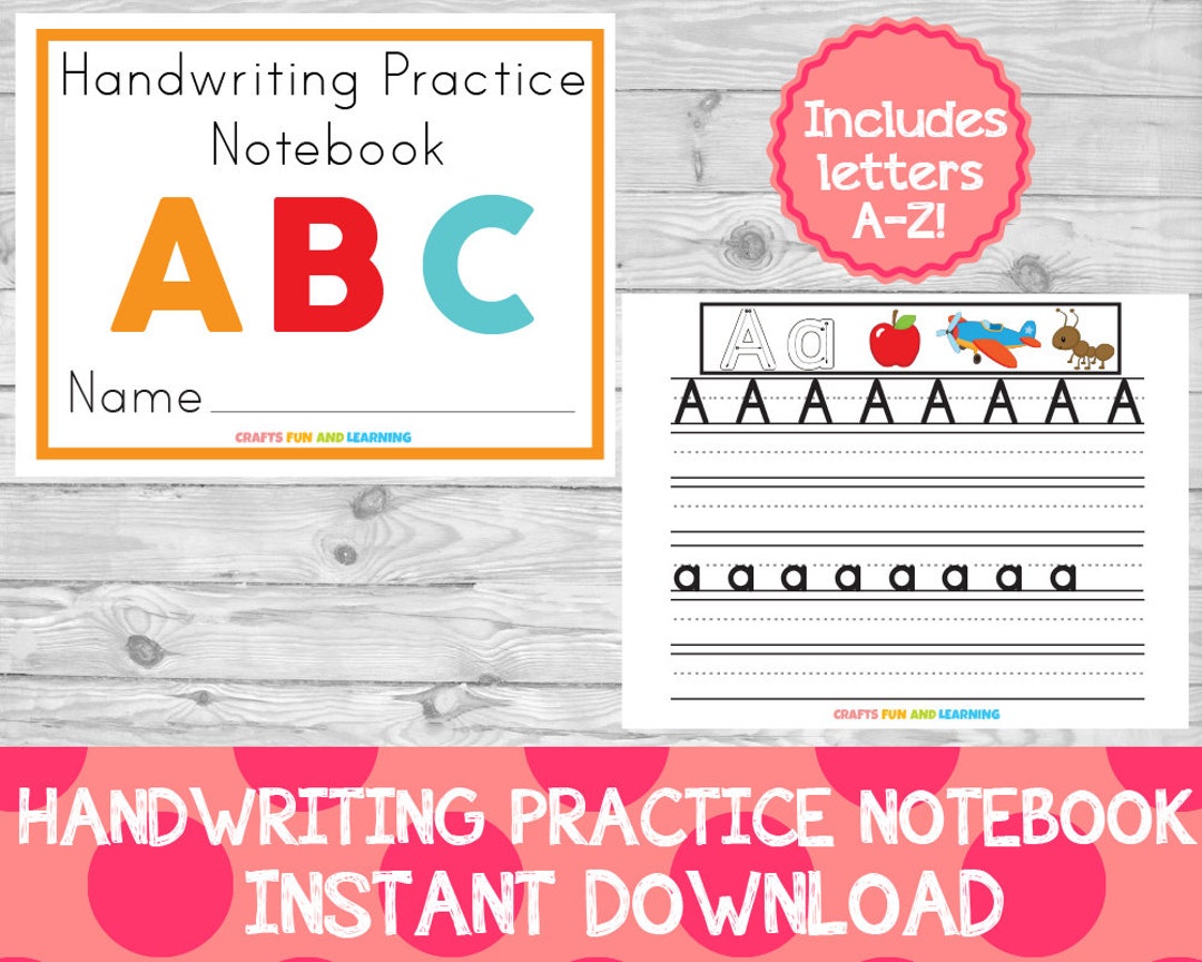 ABC Handwriting Practice Notebook - Etsy